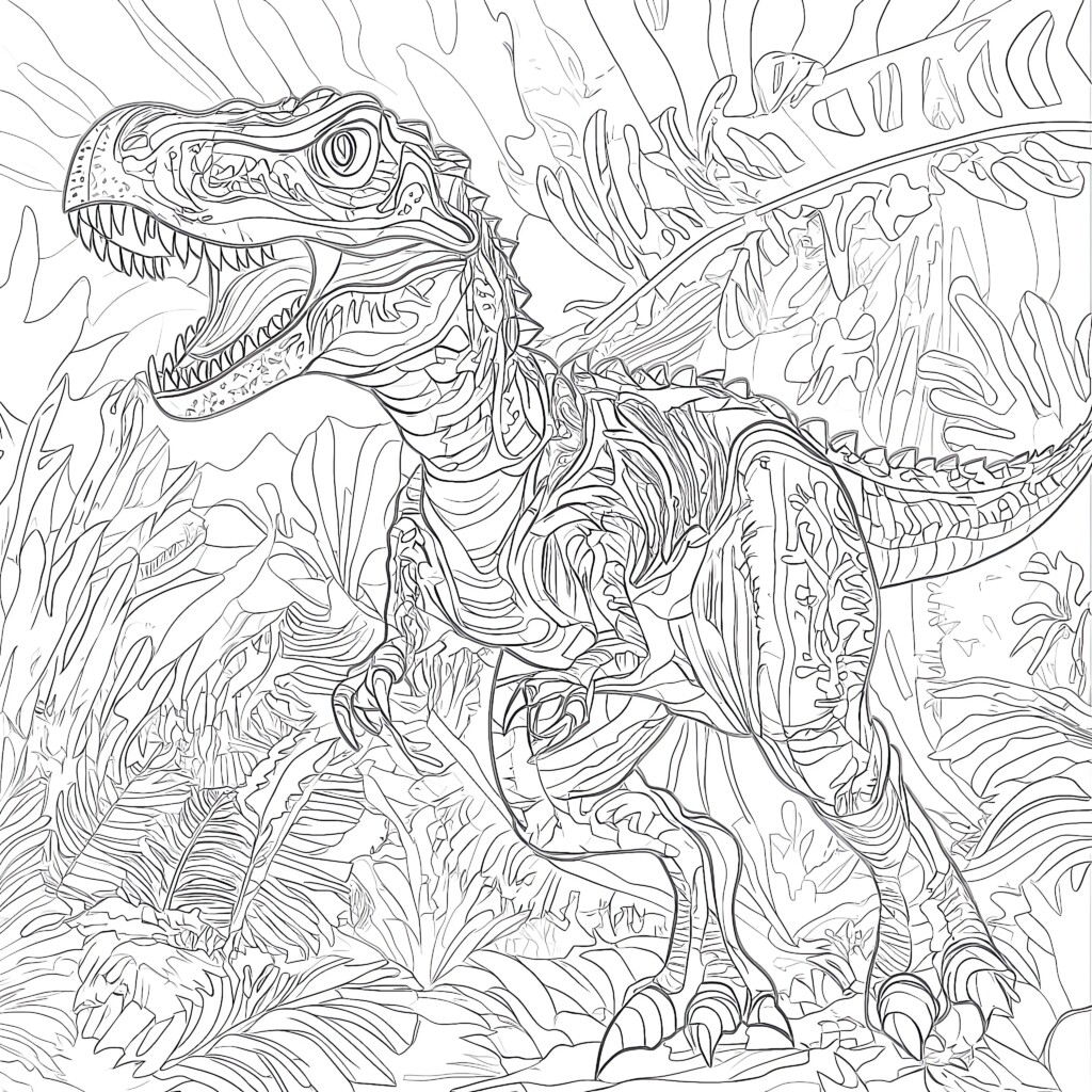 Angry T Rex Coloring Page | Coloring Pages Mimi Panda