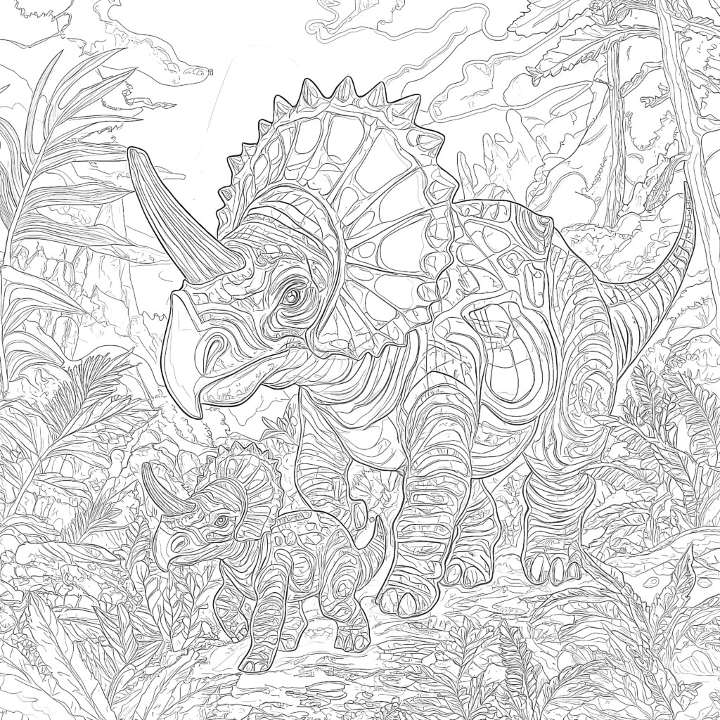 Childrens Dinosaur Pictures To Colour | Coloring Pages Mimi Panda