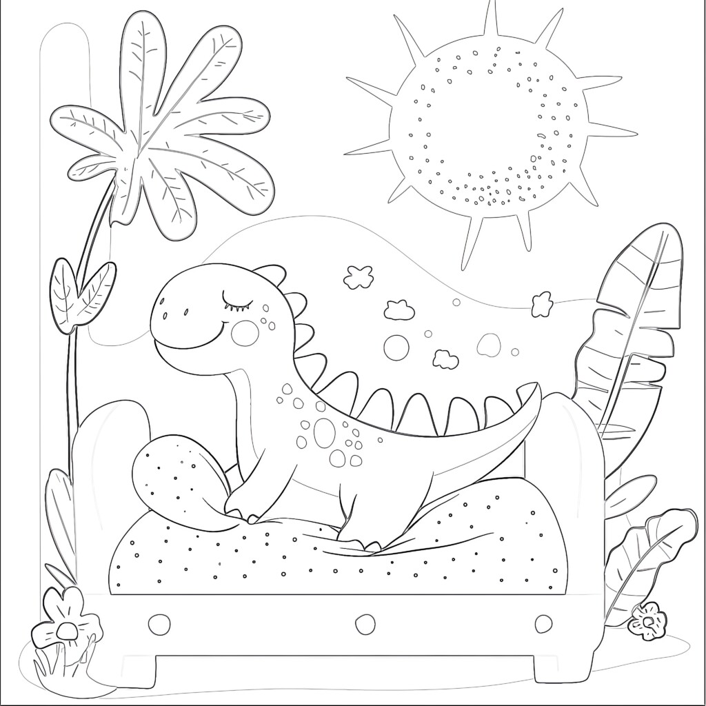 Color By Number Dinosaur Printable | Coloring Pages Mimi Panda