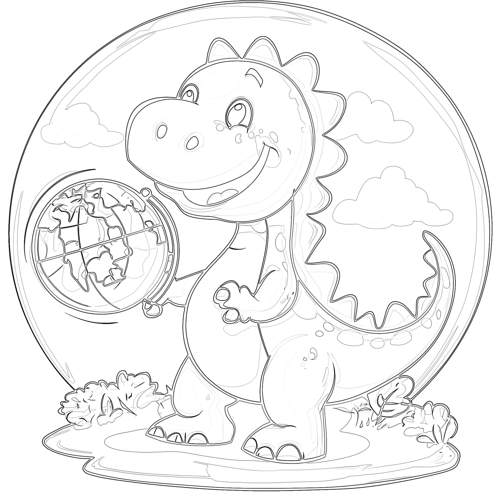 Sauropelta Dinosaur Coloring Page | Coloring Pages Mimi Panda
