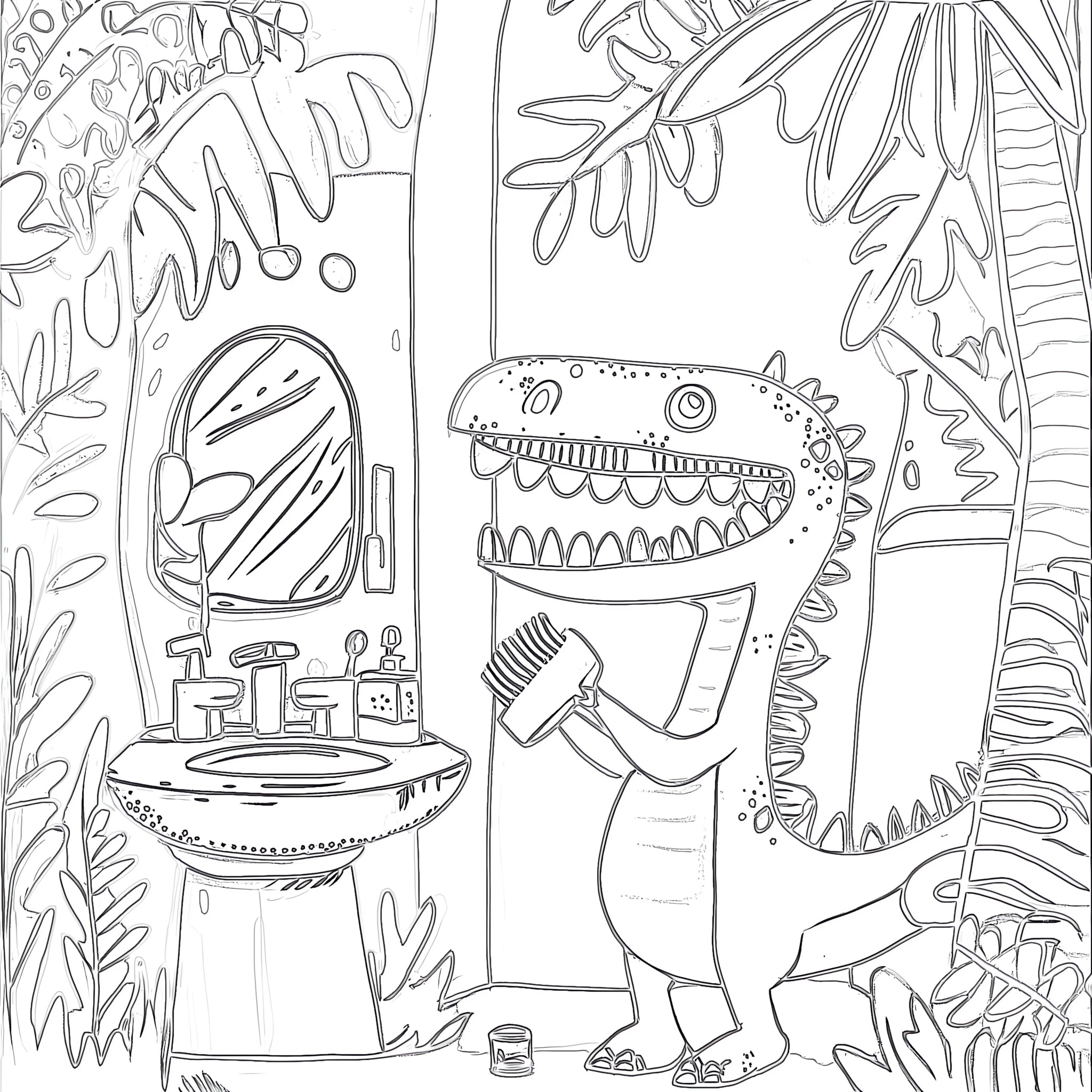 Coloring Pages Dinosaurs T Rex | Coloring Pages Mimi Panda