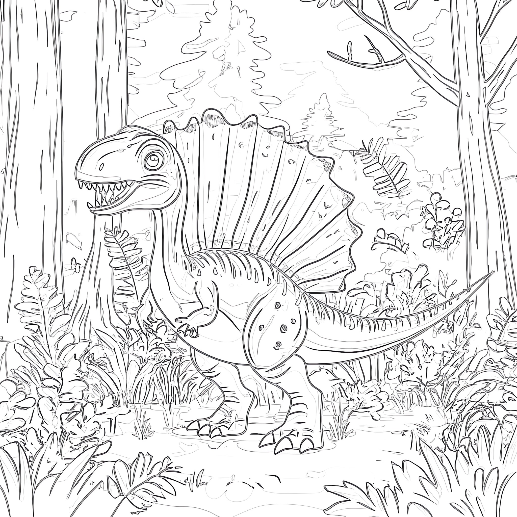 Coloring Spinosaurus | Coloring Pages Mimi Panda
