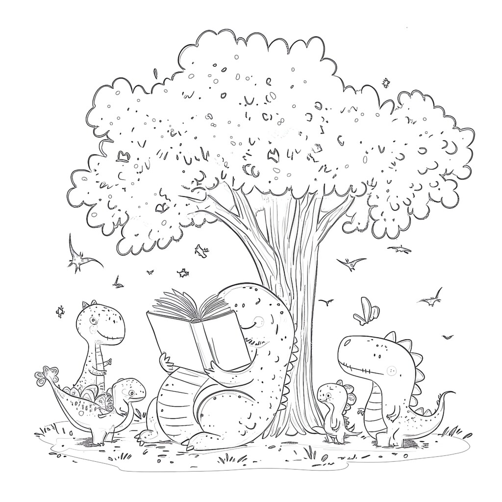 Cute Dinosaur Coloring Pages Printable | Coloring Pages Mimi Panda