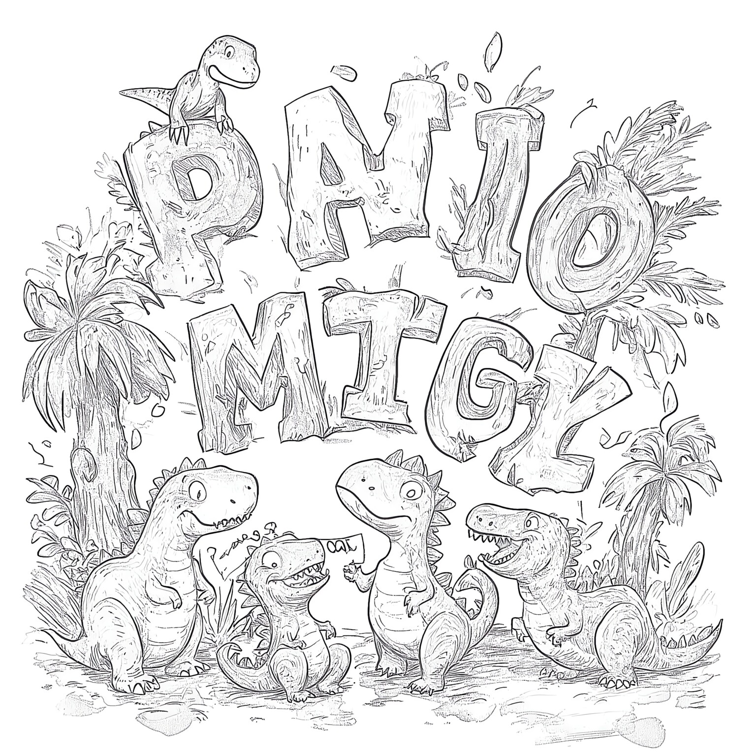 Dino Color Sheet | Coloring Pages Mimi Panda