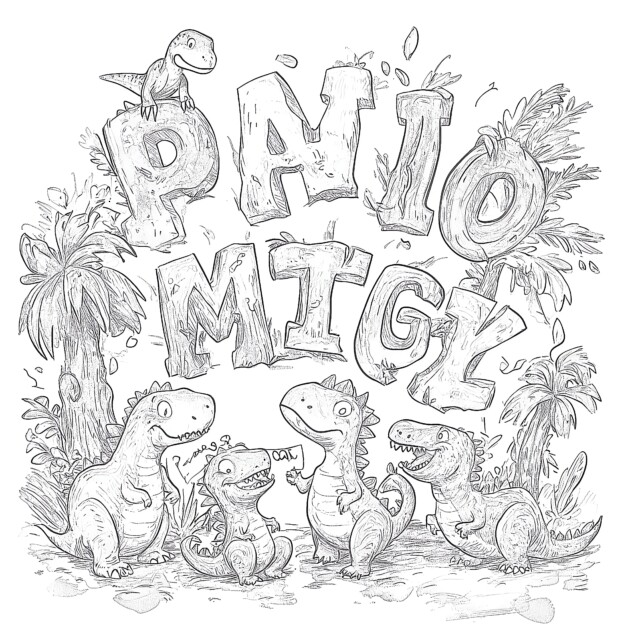 Dino Color Sheet | Coloring Pages Mimi Panda