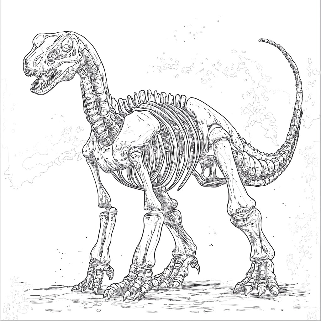 Dinosaur Bone Coloring Page | Coloring Pages Mimi Panda