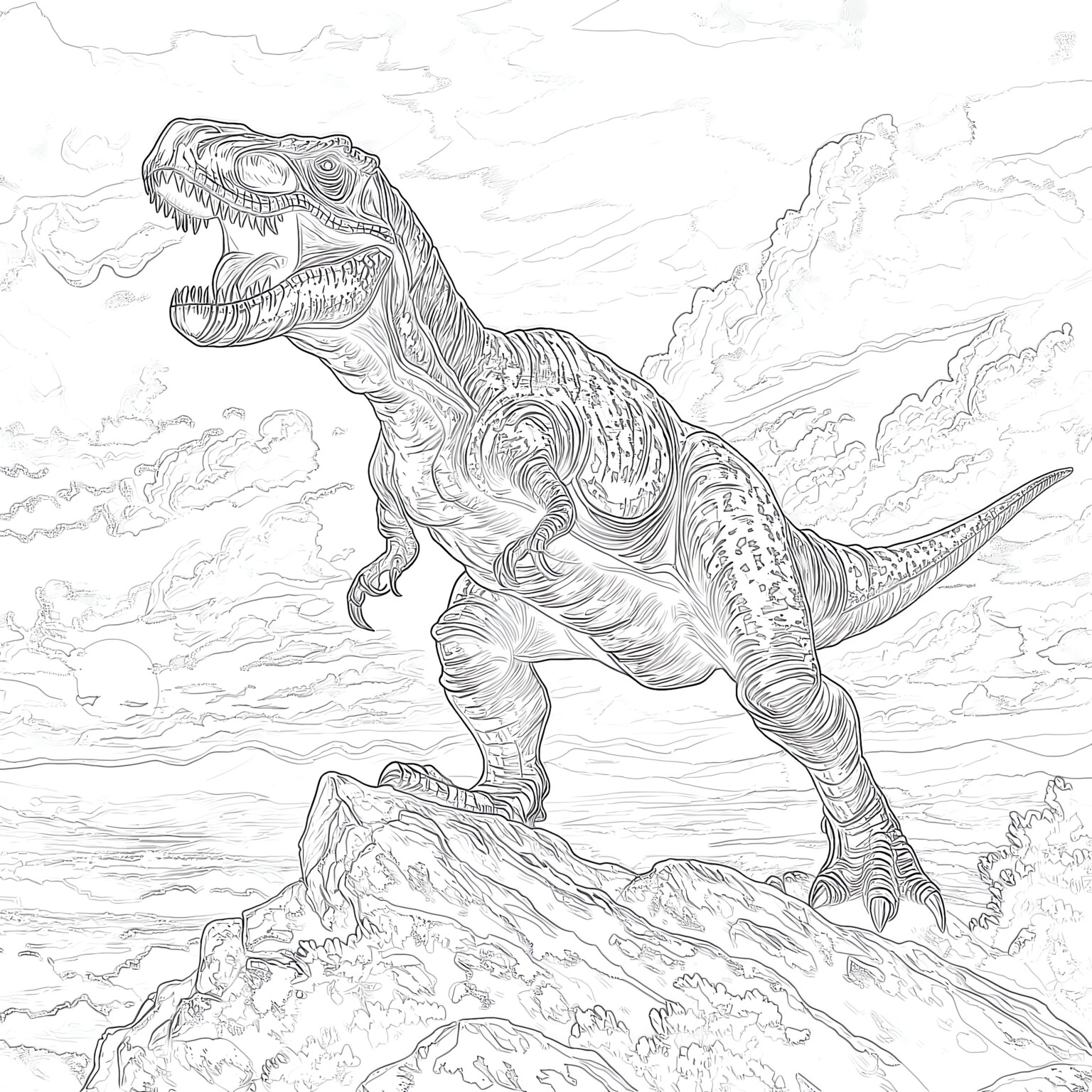 Dinosaur Color Page Free | Coloring Pages Mimi Panda