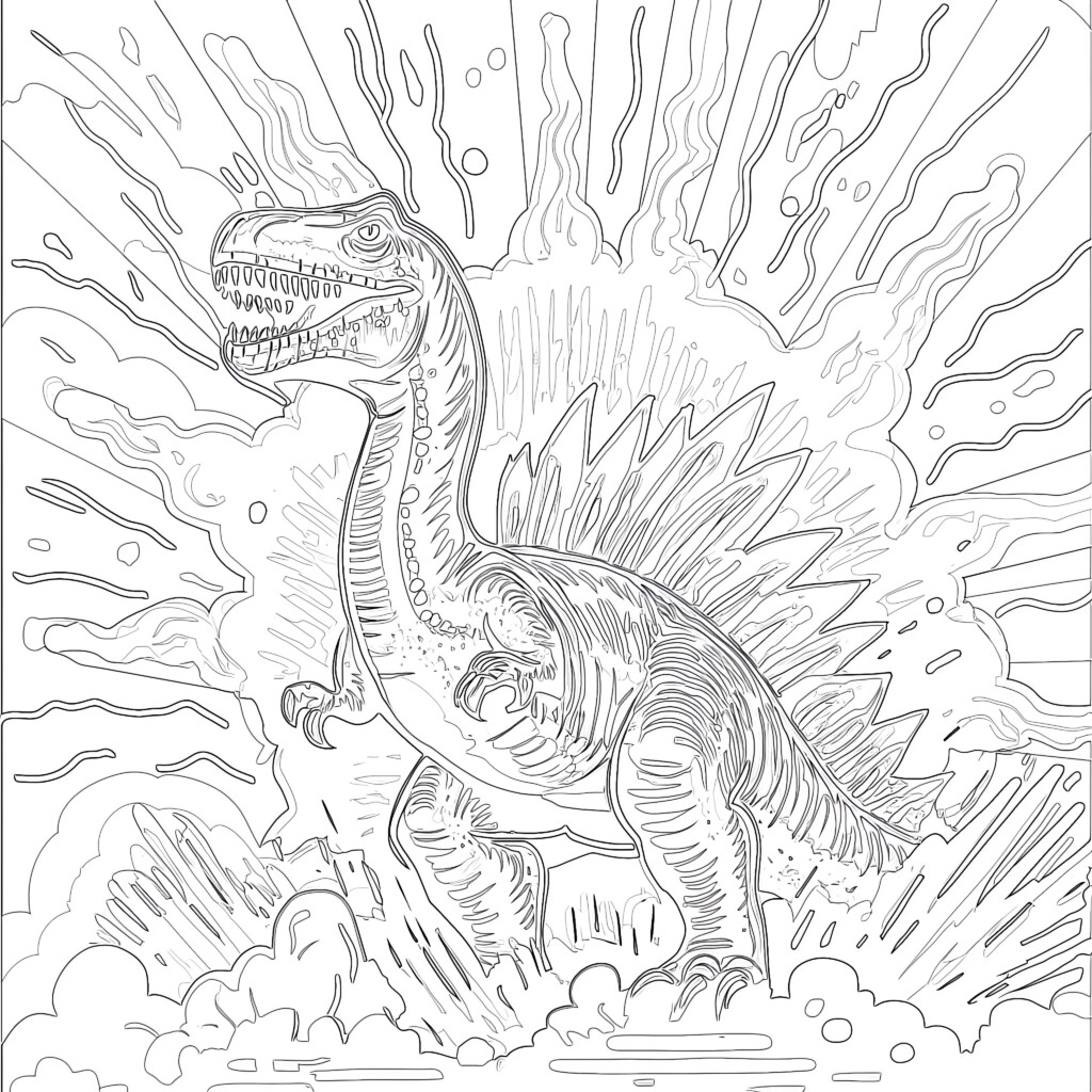 Dinosaur Coloring Pages Spinosaurus | Coloring Pages Mimi Panda