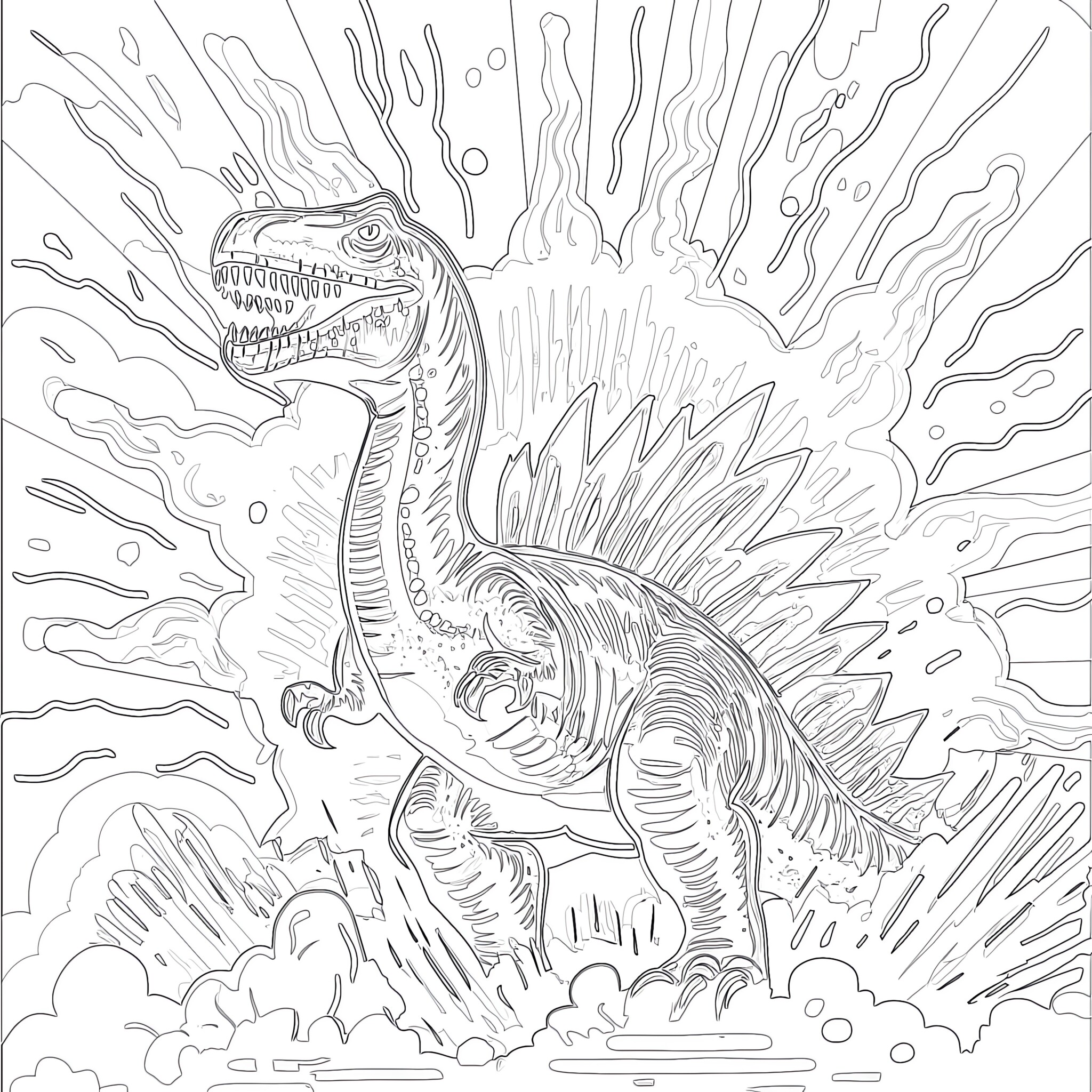 Dinosaur Coloring Pages Spinosaurus | Coloring Pages Mimi Panda