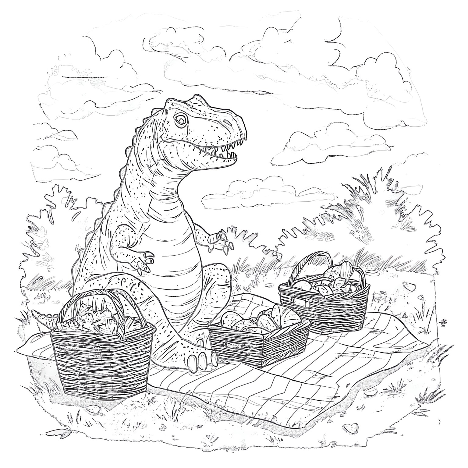 Dinosaur Coloring Worksheet | Coloring Pages Mimi Panda