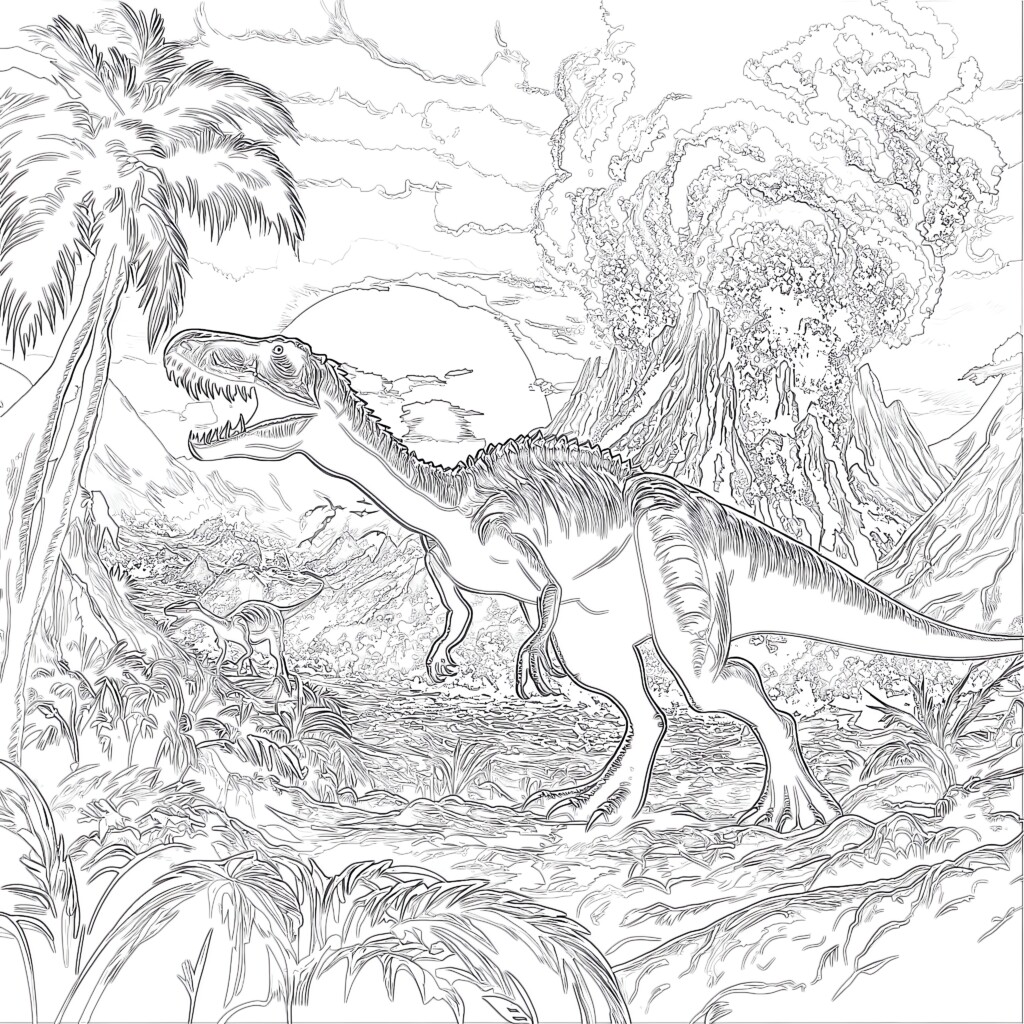 Dinosaur Drawing Colour | Coloring Pages Mimi Panda