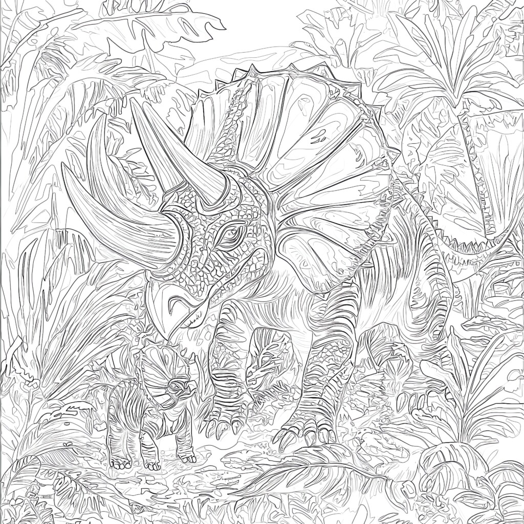 Dinosaur Drawing For Colouring | Coloring Pages Mimi Panda