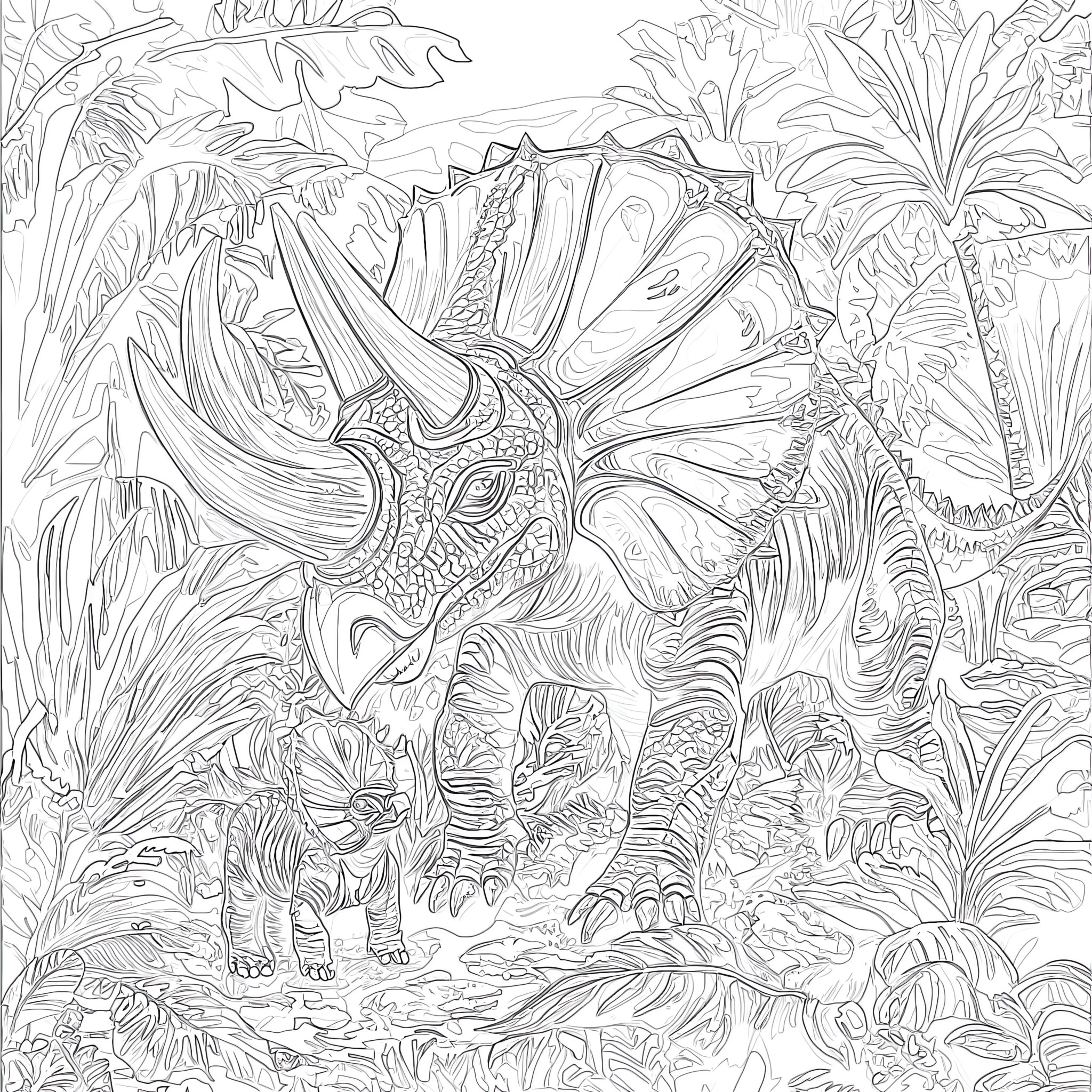 Dinosaur Drawing For Colouring | Coloring Pages Mimi Panda