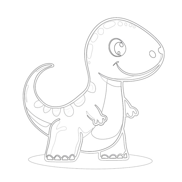 Dinosaur Drawing Printable | Coloring Pages Mimi Panda