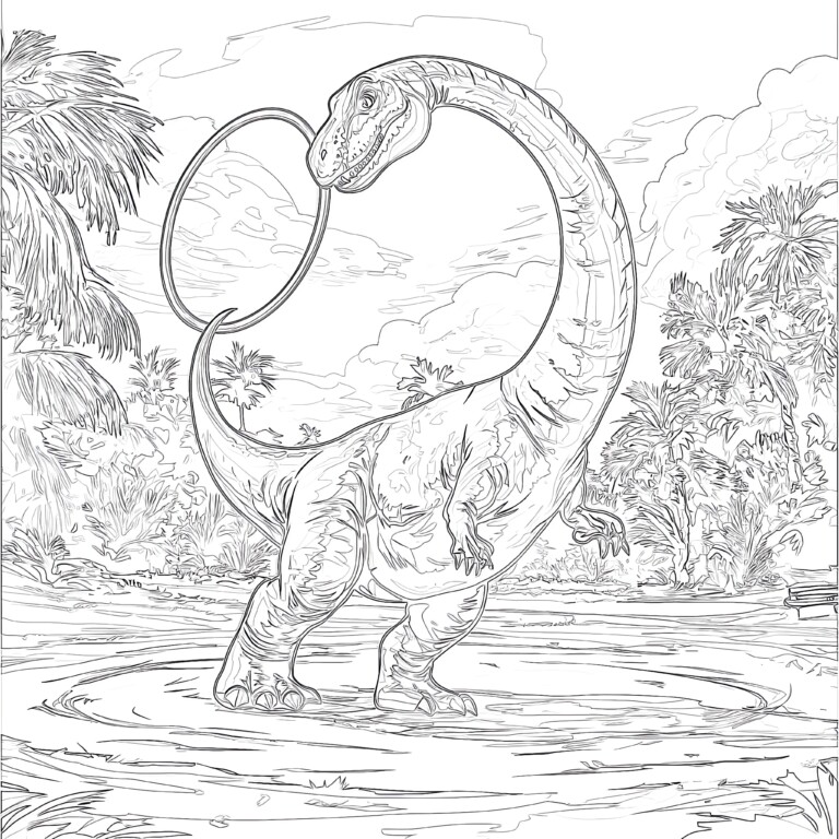 Diplodocus Coloring Page | Coloring Pages Mimi Panda