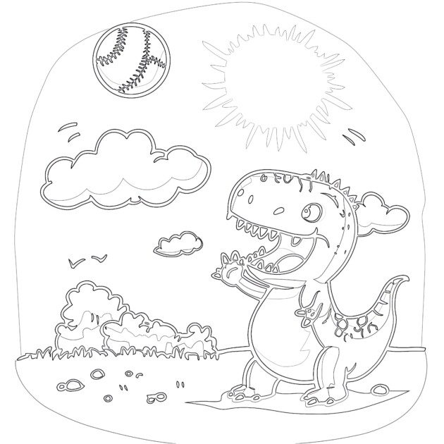 Easy T Rex Coloring Page | Coloring Pages Mimi Panda