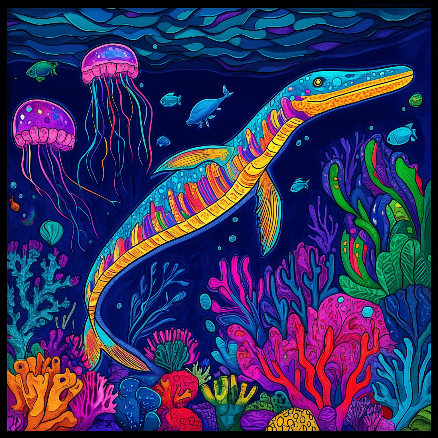 Elasmosaurus Coloring Page | Coloring Pages Mimi Panda