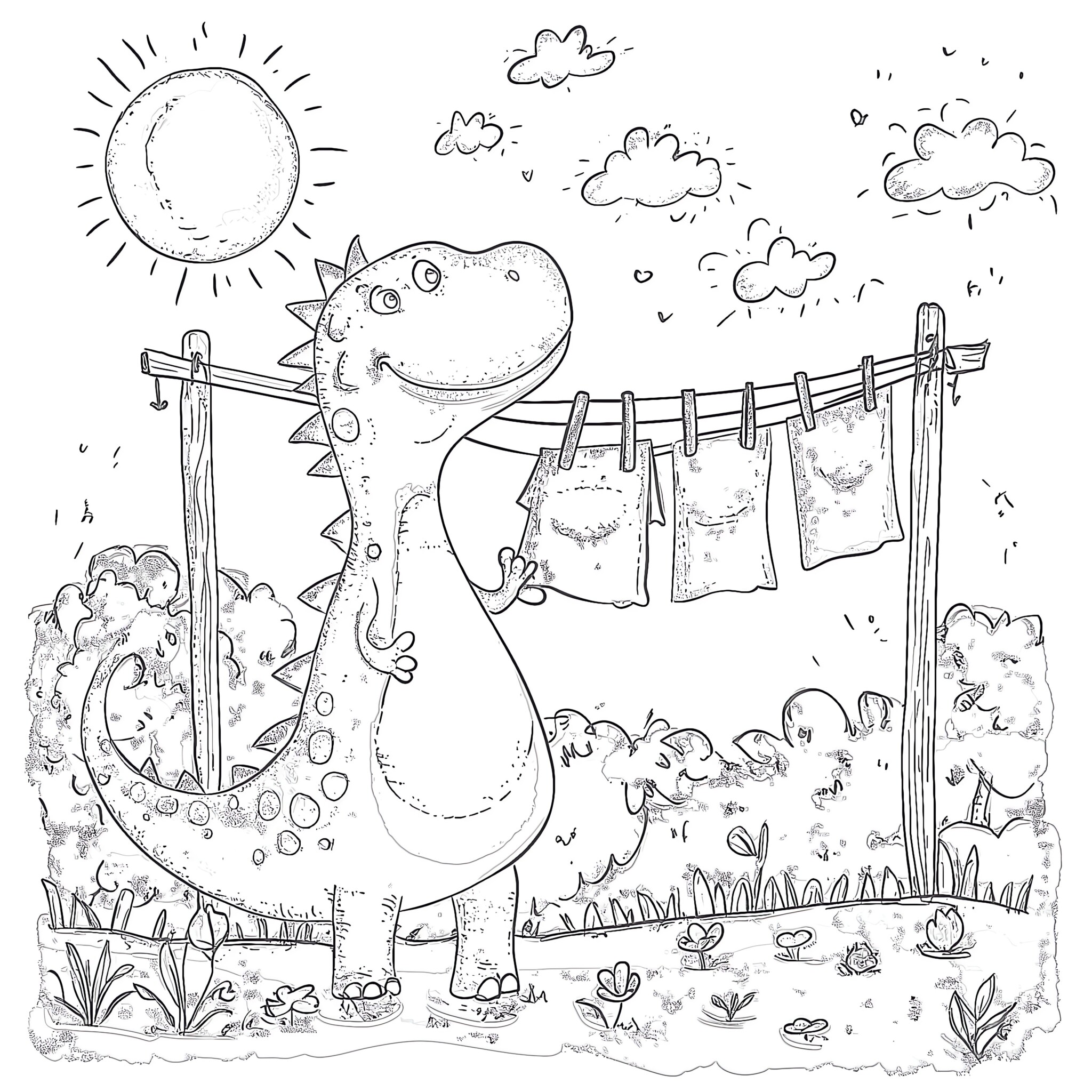 Free Dinosaur Printables Coloring Page | Coloring Pages Mimi Panda