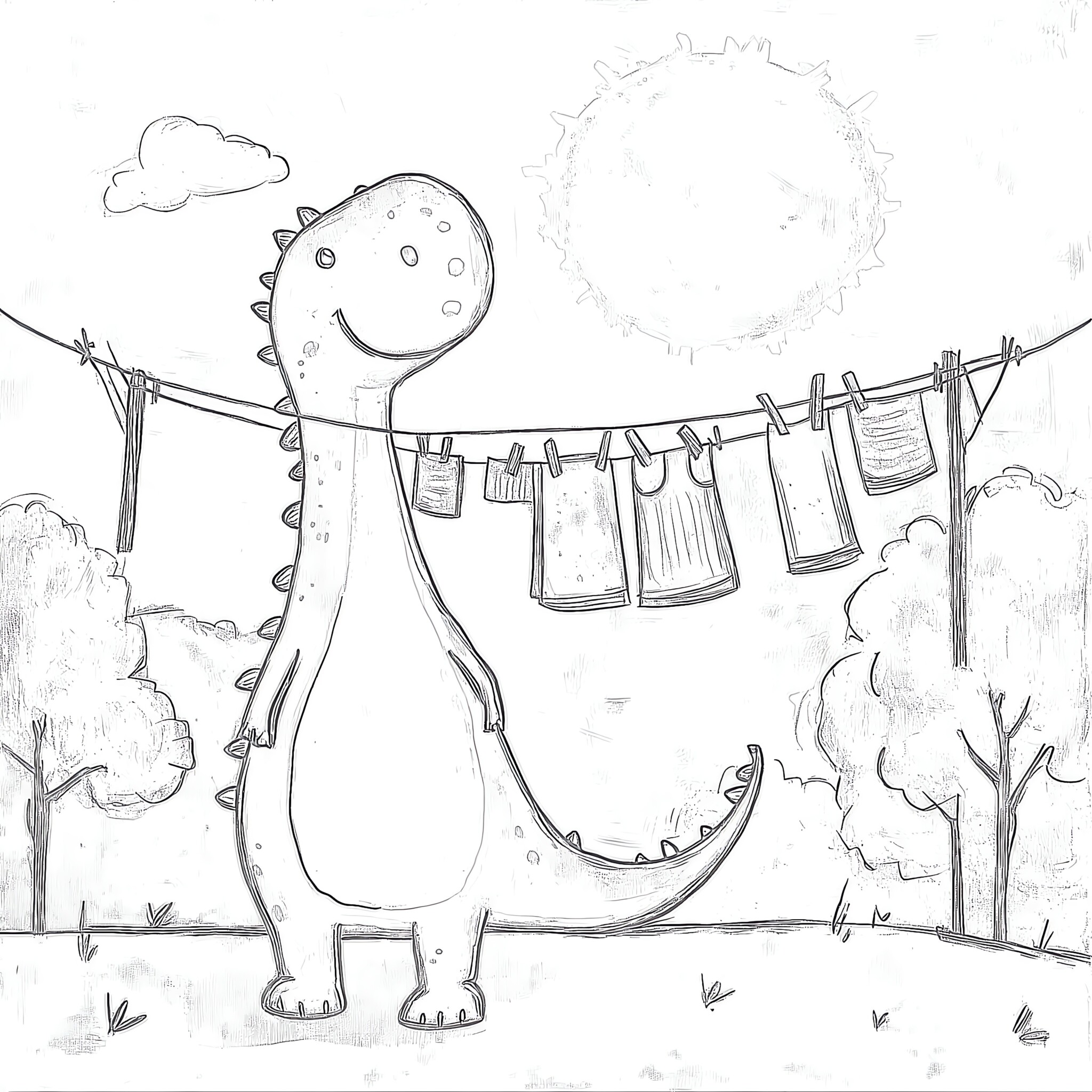 Dinosaur Coloring Page | Coloring Pages Mimi Panda
