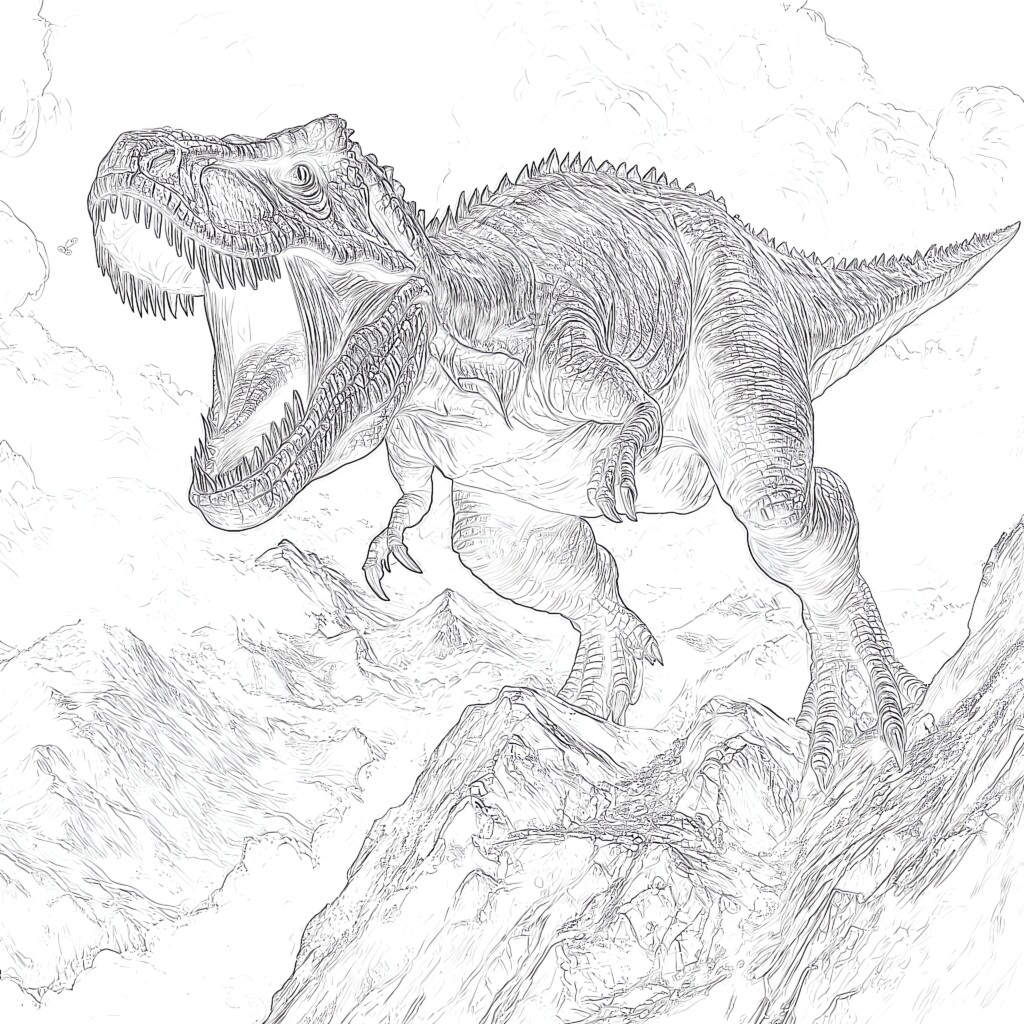 Giganotosaurus Colouring | Coloring Pages Mimi Panda