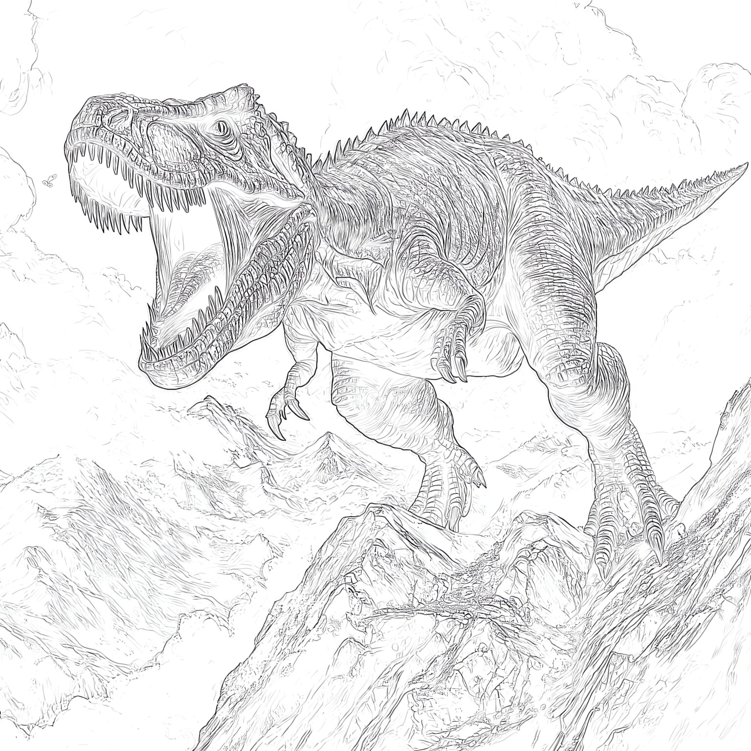 Giganotosaurus Colouring | Coloring Pages Mimi Panda