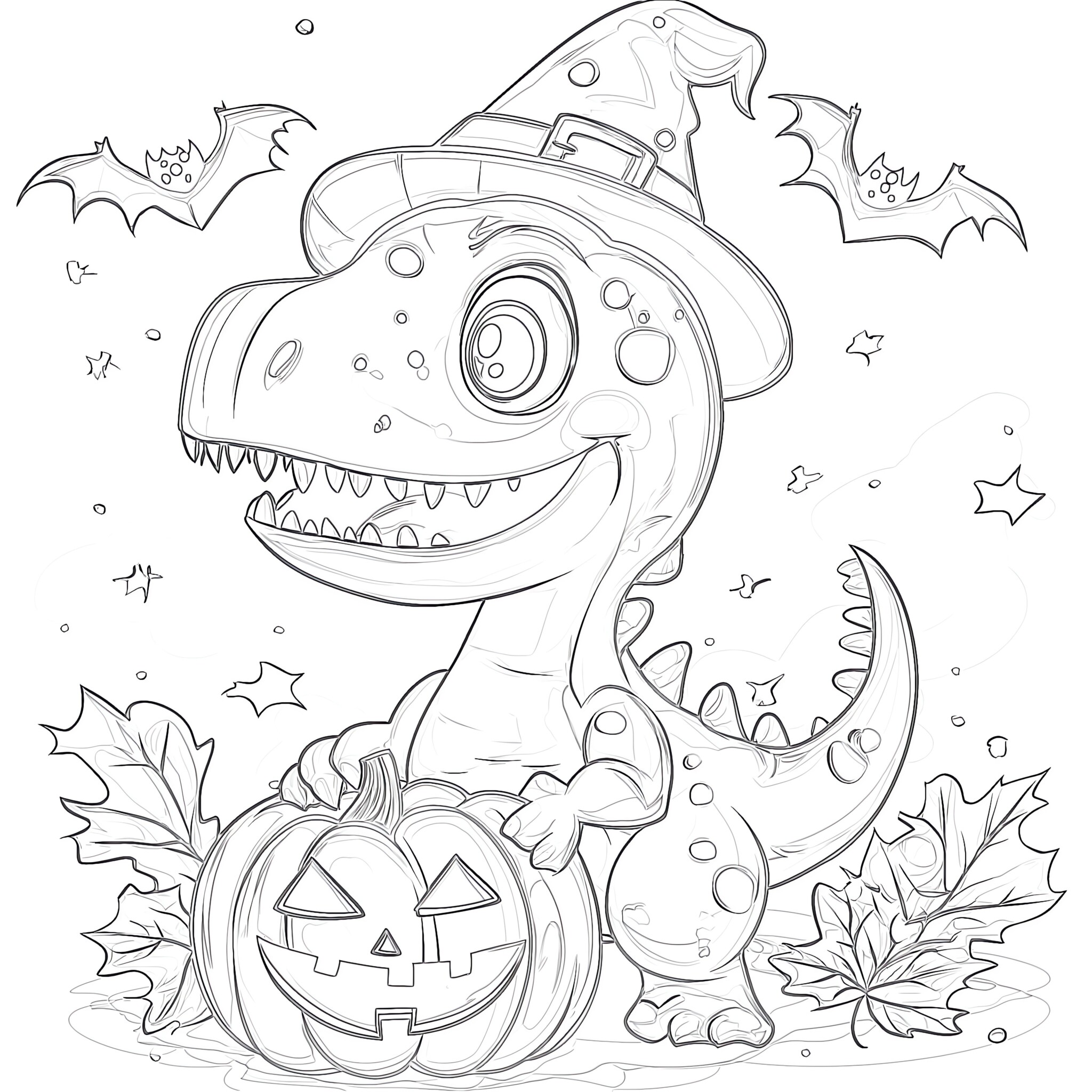Halloween Dinosaur Coloring Pages | Coloring Pages Mimi Panda