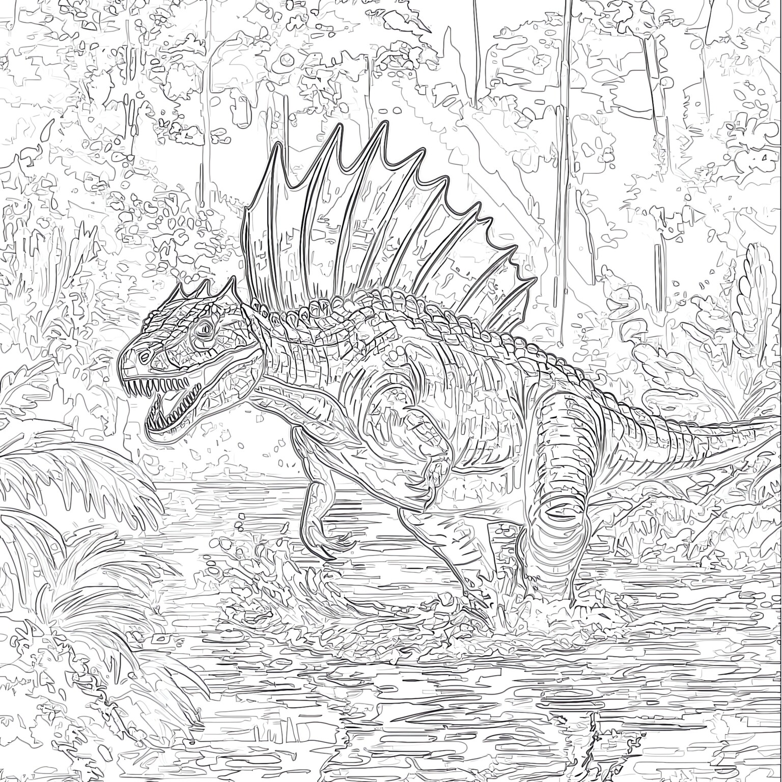 Jurassic World Spinosaurus Coloring Pages | Coloring Pages Mimi Panda