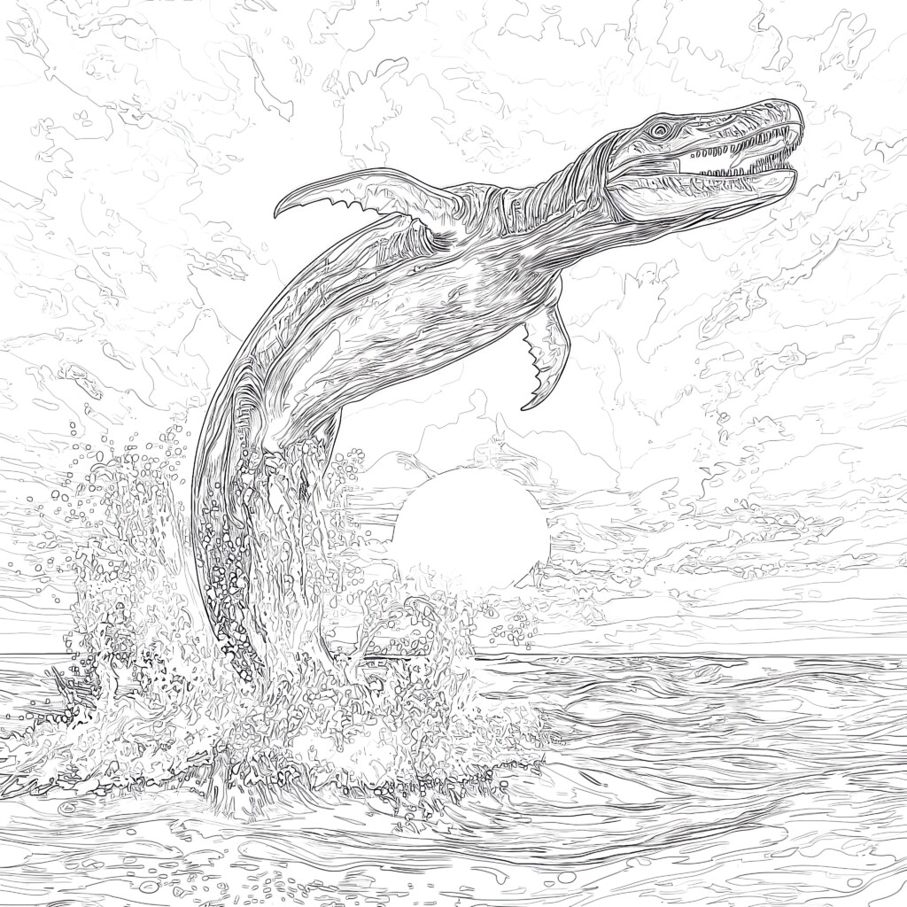 Mosasaurus Coloring Page | Coloring Pages Mimi Panda