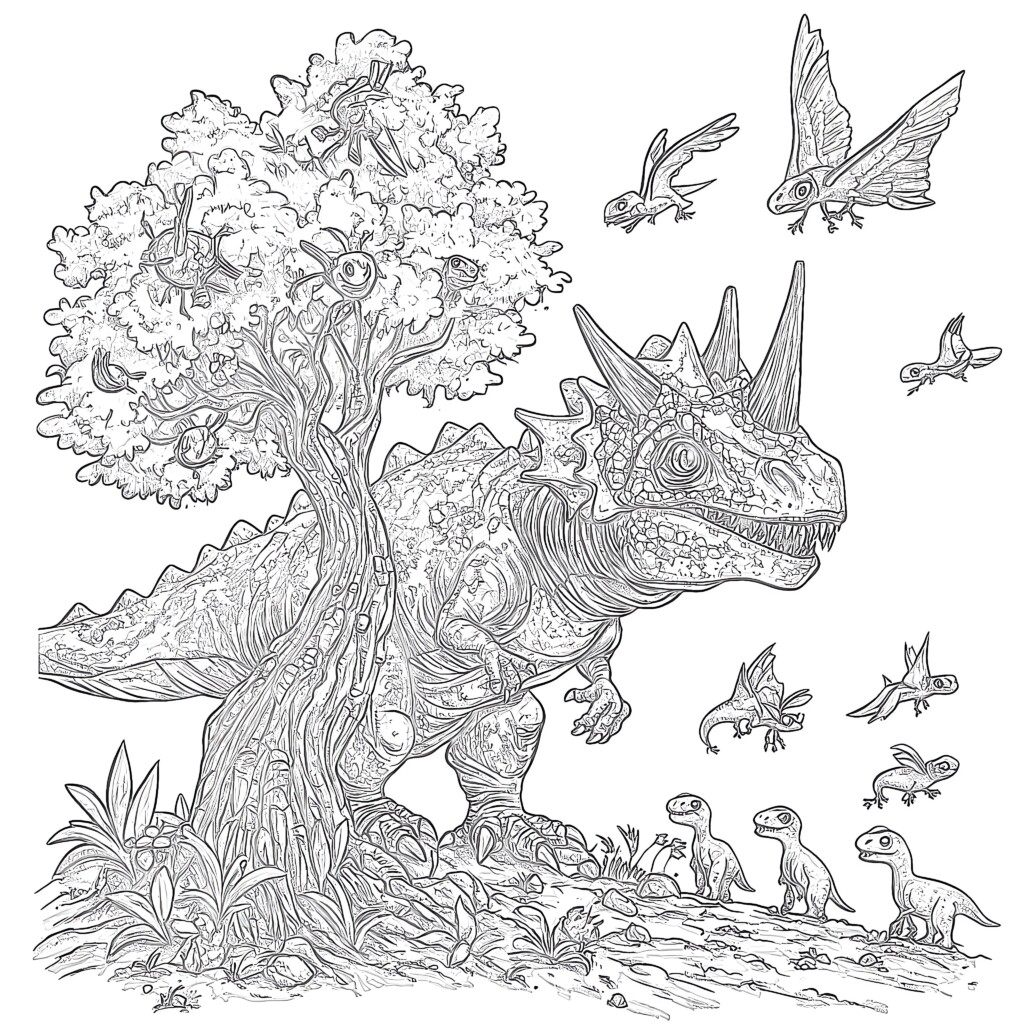 Coloring Images Of Dinosaurs | Coloring Pages Mimi Panda