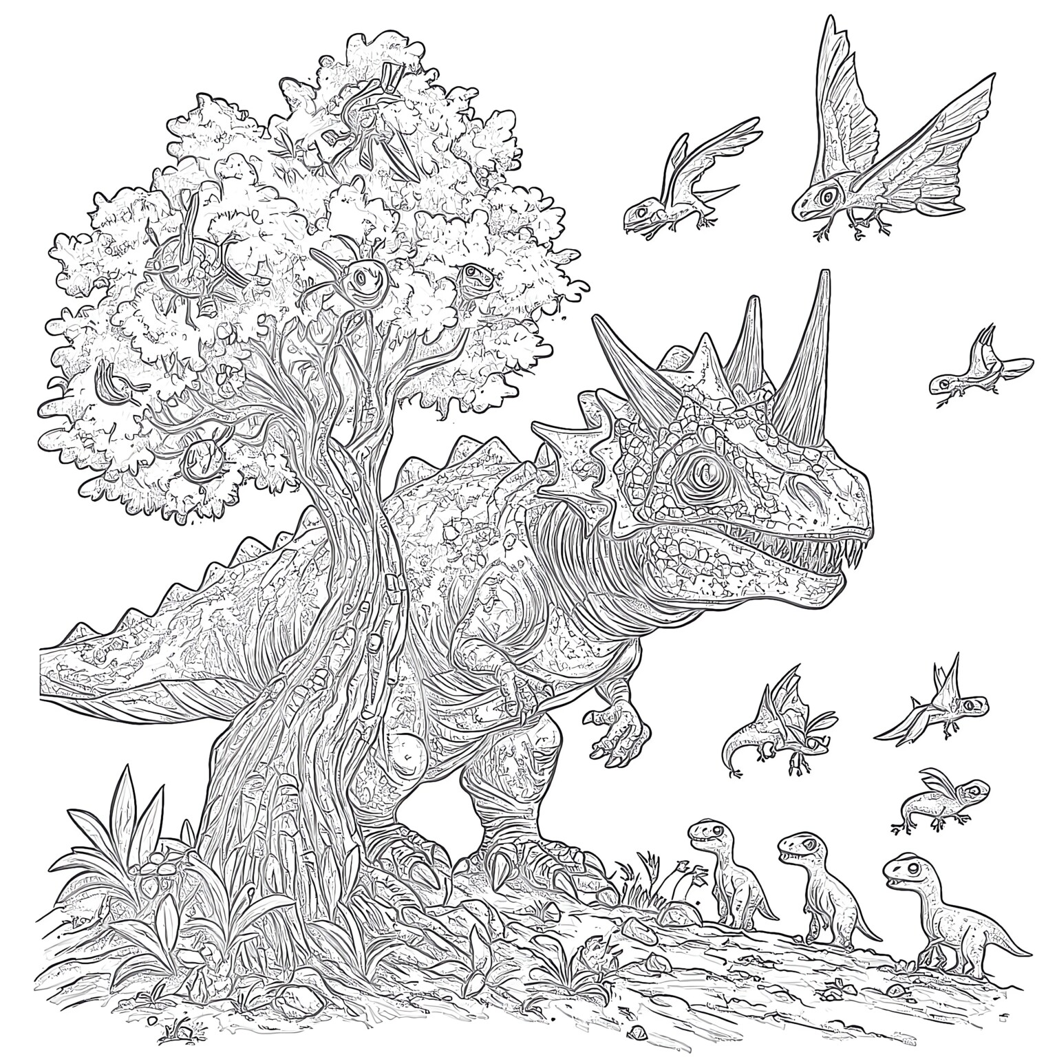 Pachycephalosaurus Coloring Page | Coloring Pages Mimi Panda