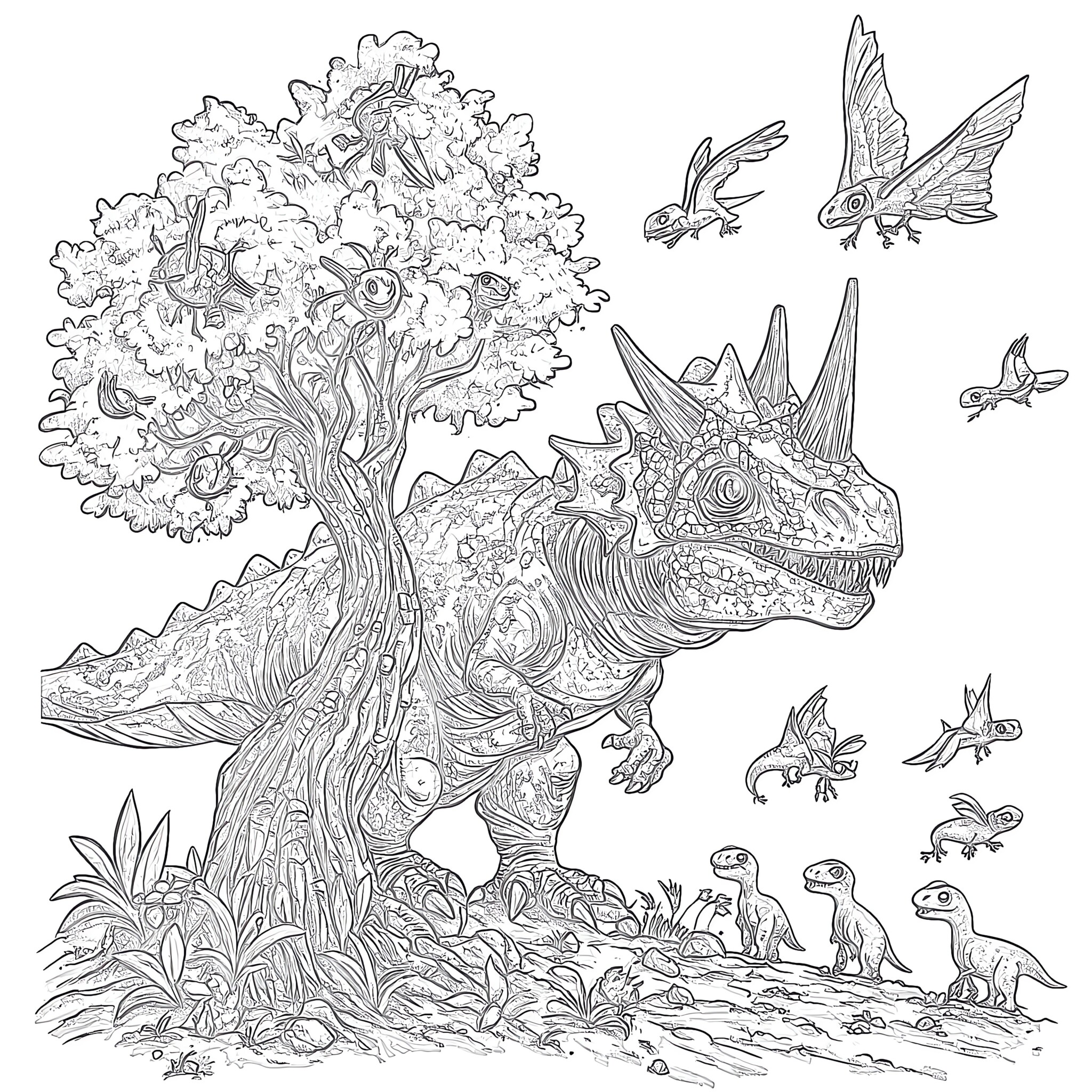 Pachycephalosaurus Coloring Page | Coloring Pages Mimi Panda