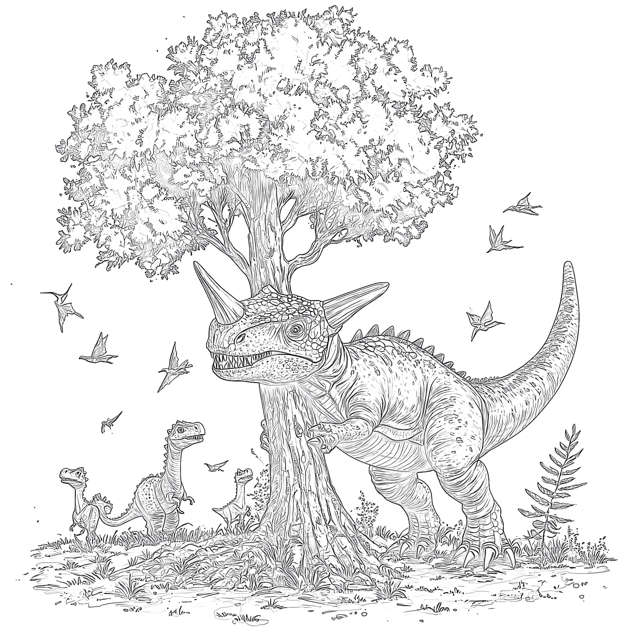 Pachycephalosaurus Colouring Page | Coloring Pages Mimi Panda