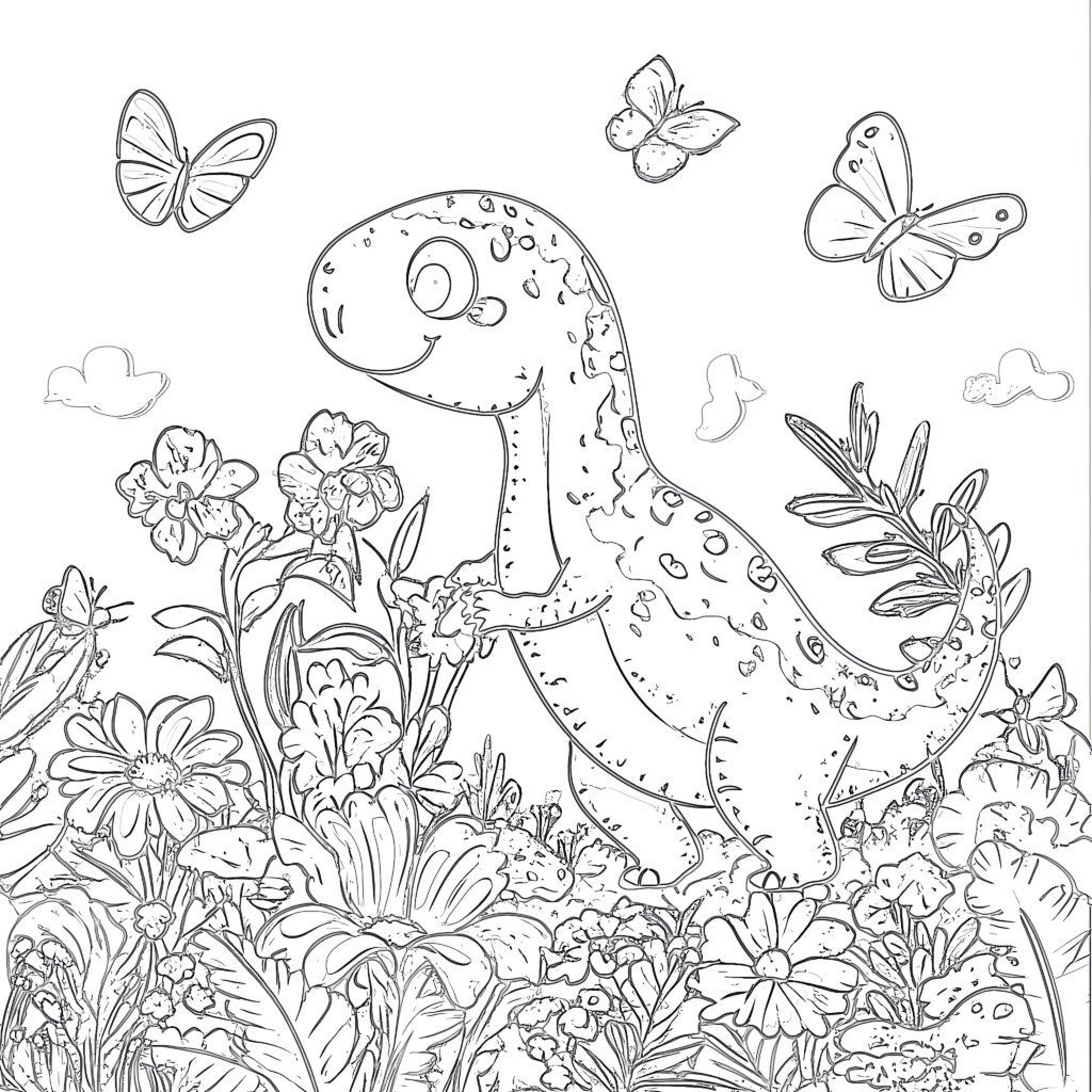 Printable Coloring Pictures Of Dinosaurs | Coloring Pages Mimi Panda