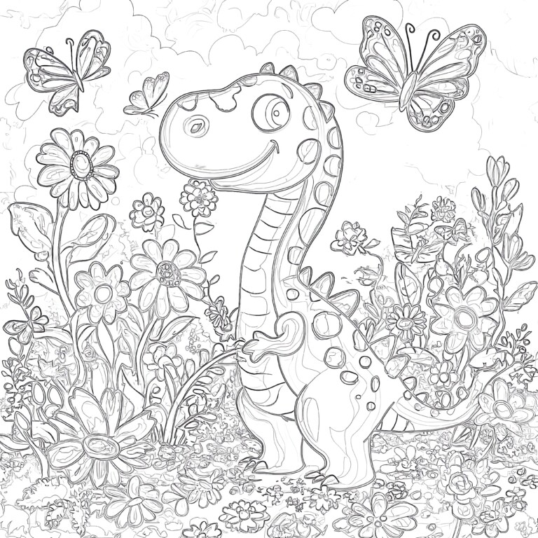 Printable Colouring Pages Dinosaurs | Coloring Pages Mimi Panda