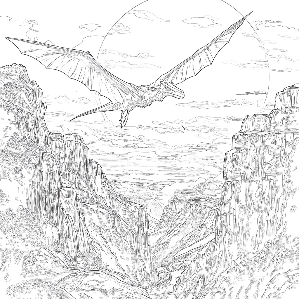 Pteranodon Coloring Page | Coloring Pages Mimi Panda