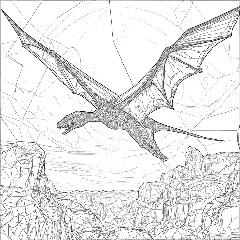 Pteranodon Coloring Page | Coloring Pages Mimi Panda