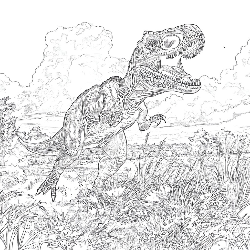 Scary Dinosaur Coloring Pages | Coloring Pages Mimi Panda