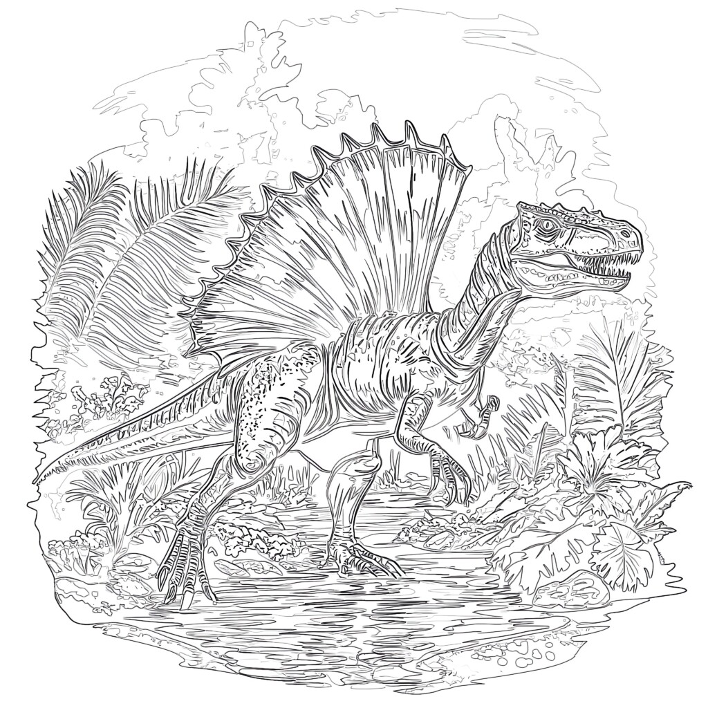 Spinosaurus Color Sheet | Coloring Pages Mimi Panda