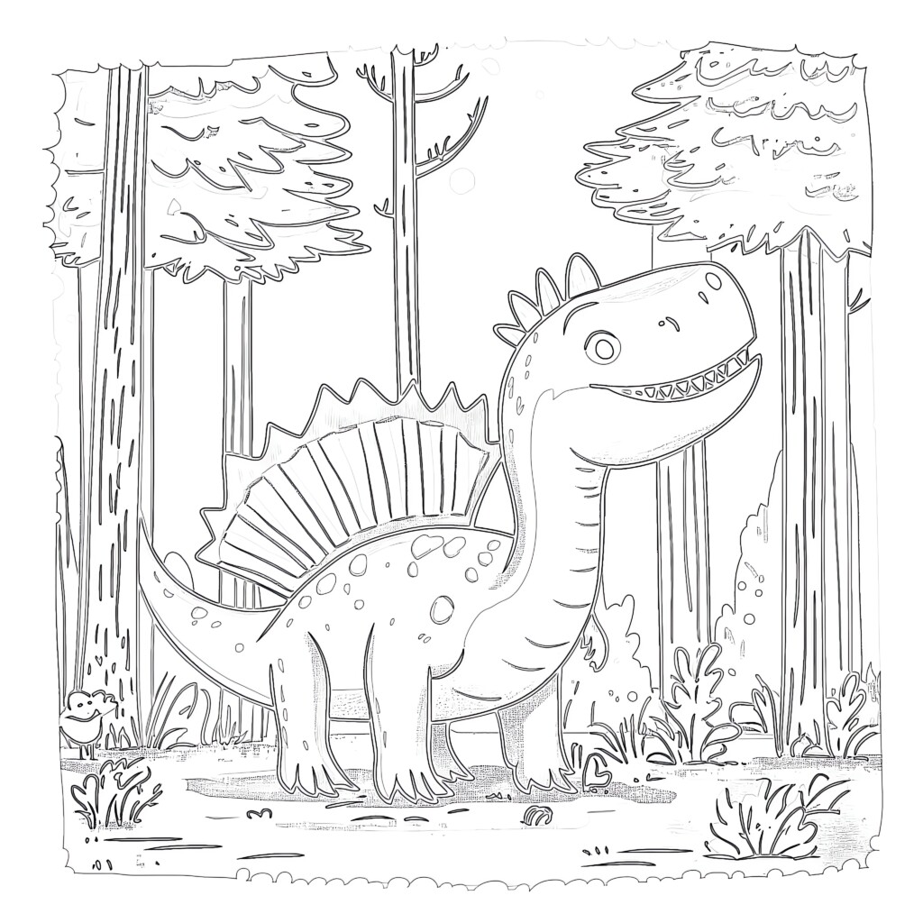 Spinosaurus Coloring Page | Coloring Pages Mimi Panda