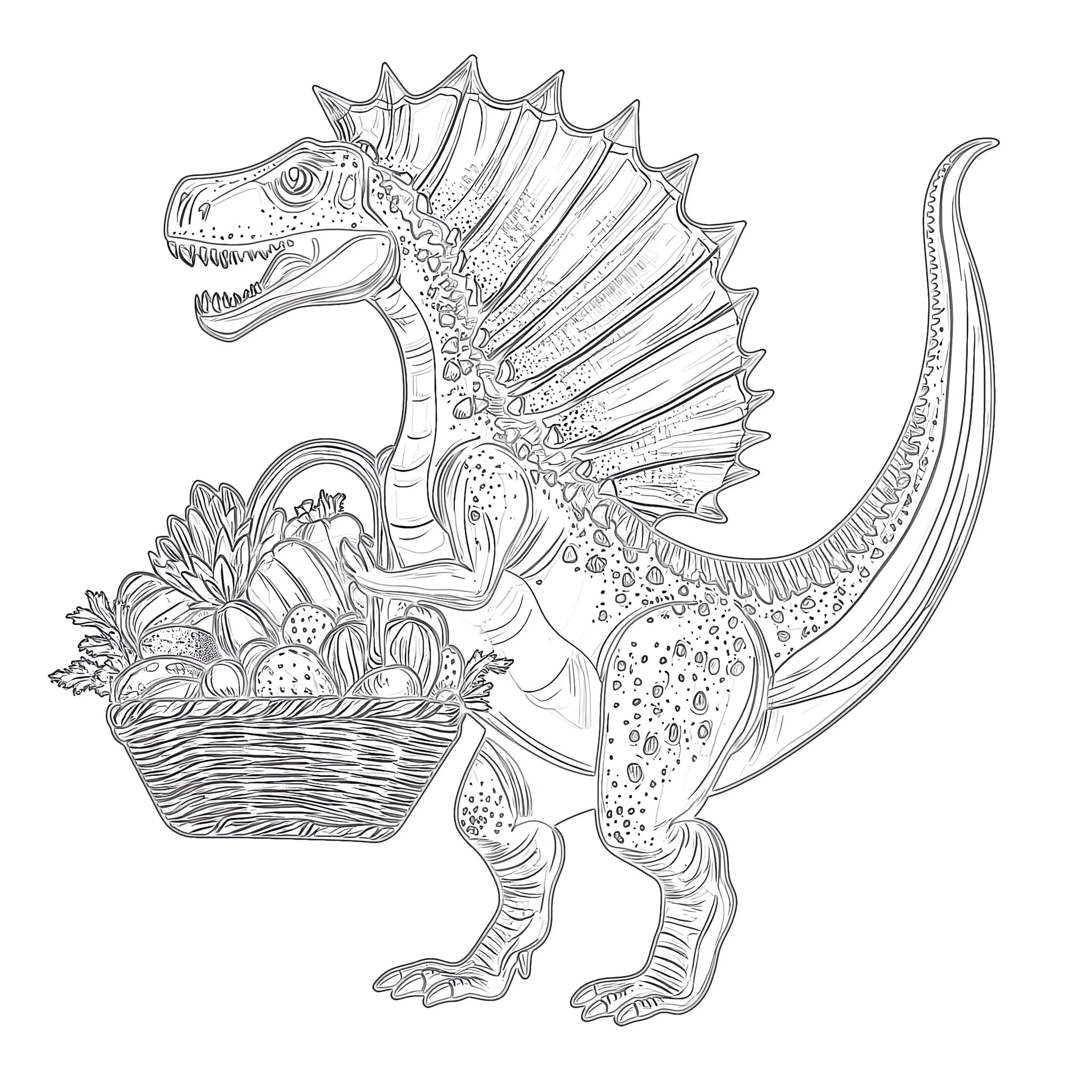 Spinosaurus Dinosaur Coloring Pages | Coloring Pages Mimi Panda