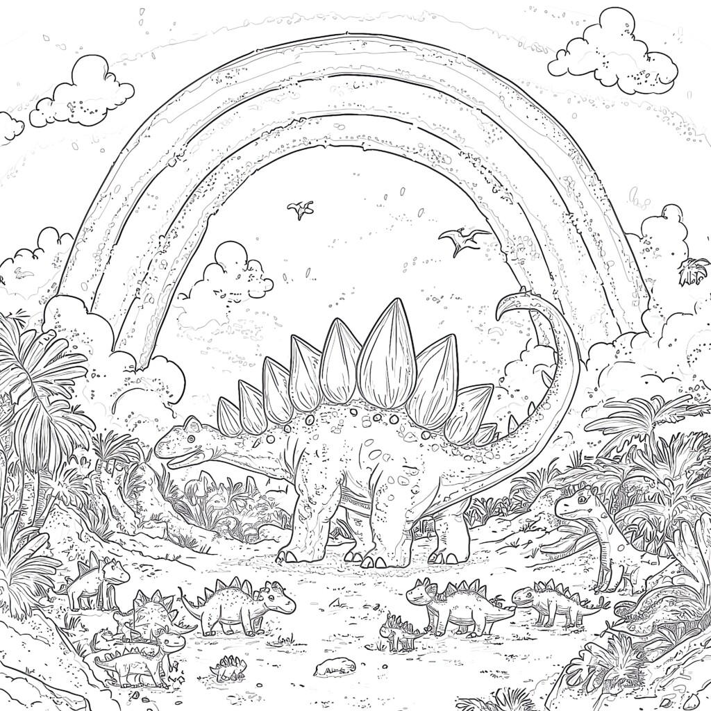 Stegosaurus Coloring Page | Coloring Pages Mimi Panda