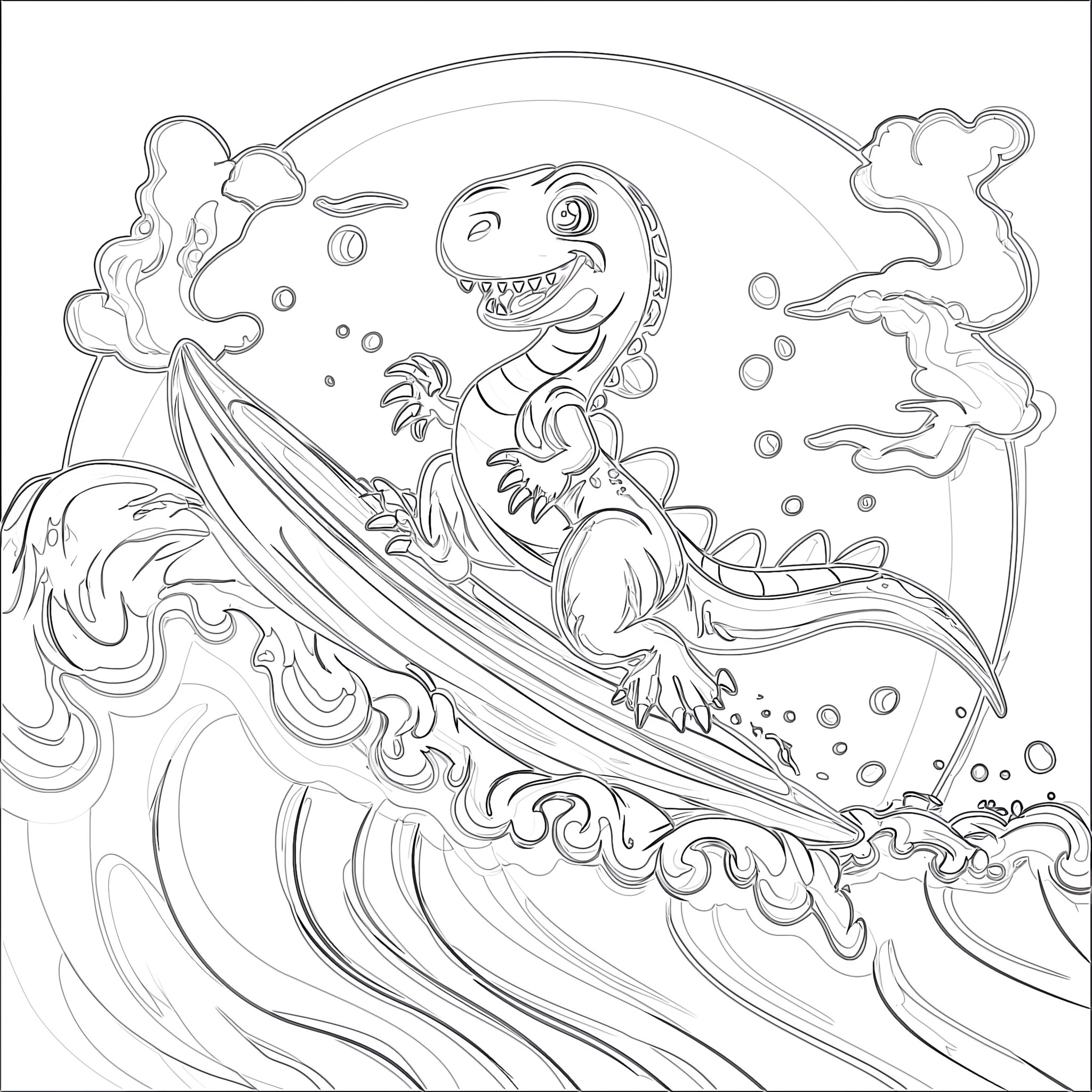 T Rex Coloring Page Jurassic World | Coloring Pages Mimi Panda