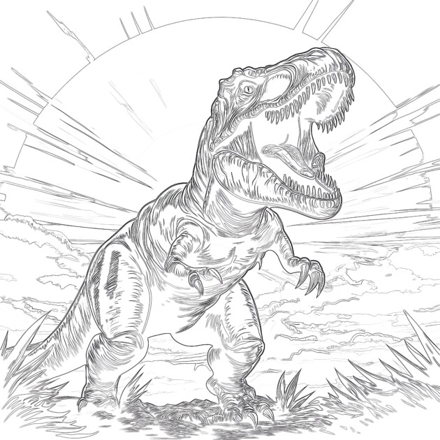 T Rex Pictures To Print | Coloring Pages Mimi Panda