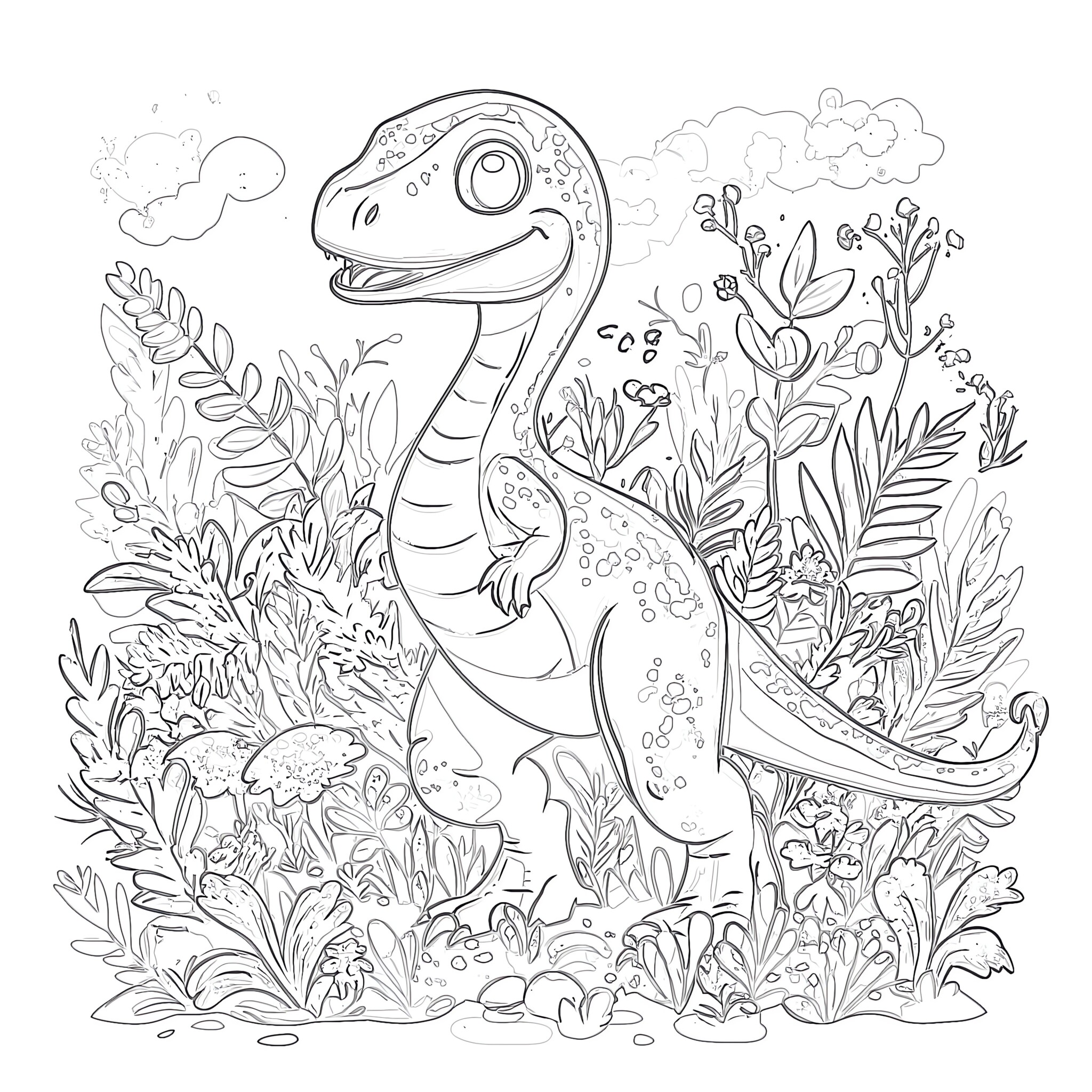 Velociraptor Coloring Page | Coloring Pages Mimi Panda