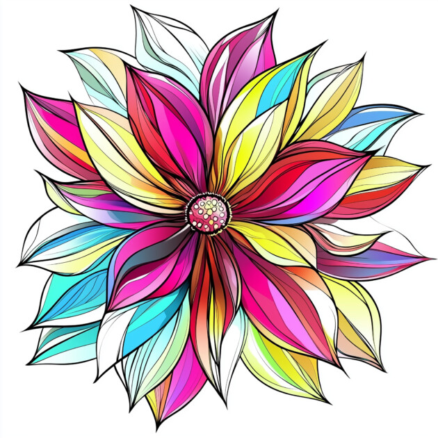 Abstract Flower Coloring Pages | Coloring Pages Mimi Panda