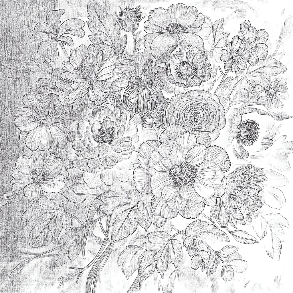Adult Coloring Pages Flowers Free | Coloring Pages Mimi Panda