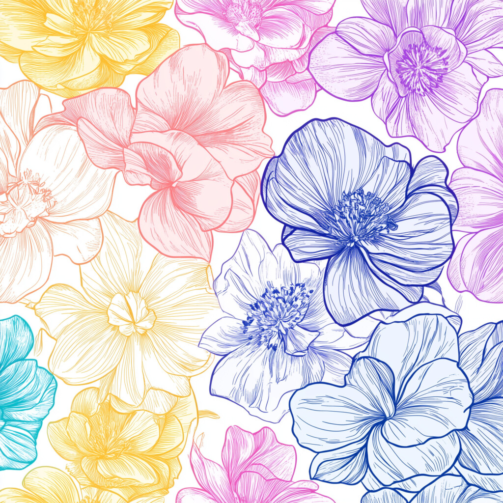 Flower Pattern Coloring Page | Coloring Pages Mimi Panda