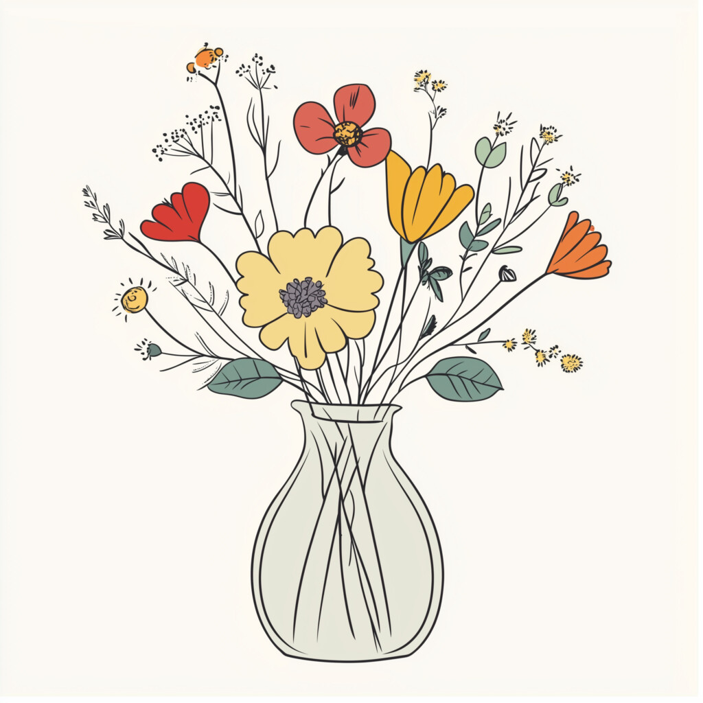 Printable Flower Bouquet Coloring Pages | Coloring Pages Mimi Panda