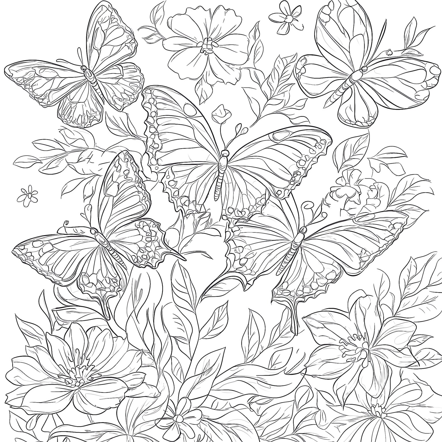 Butterfly Flower Coloring Page | Coloring Pages Mimi Panda