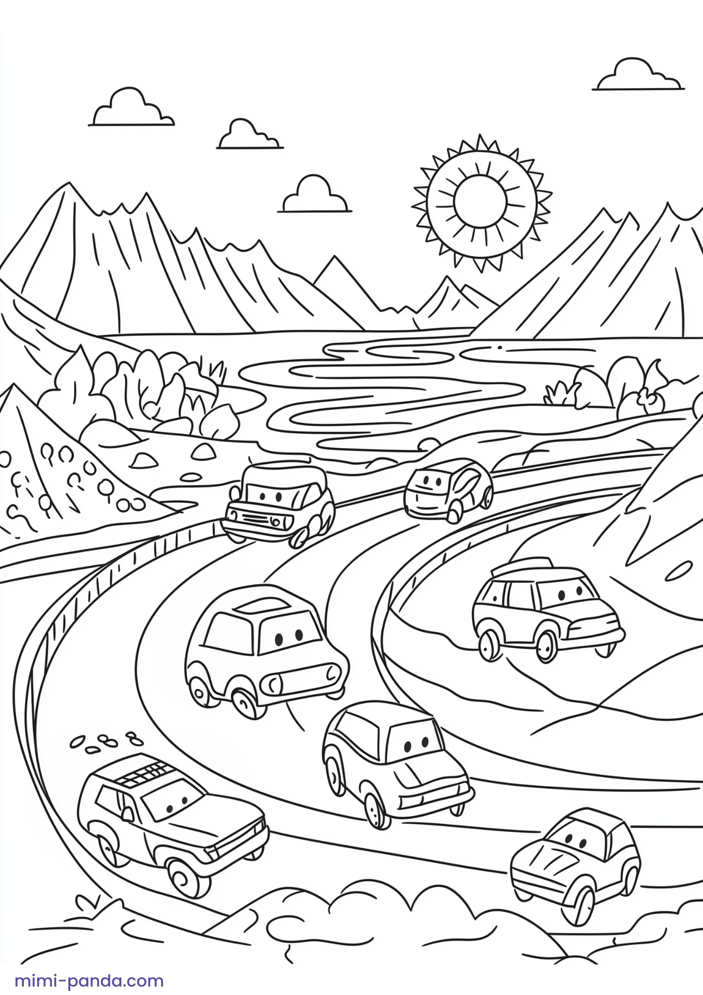 Car Coloring Book for Kids – Free Printable Pages | Mimi Panda